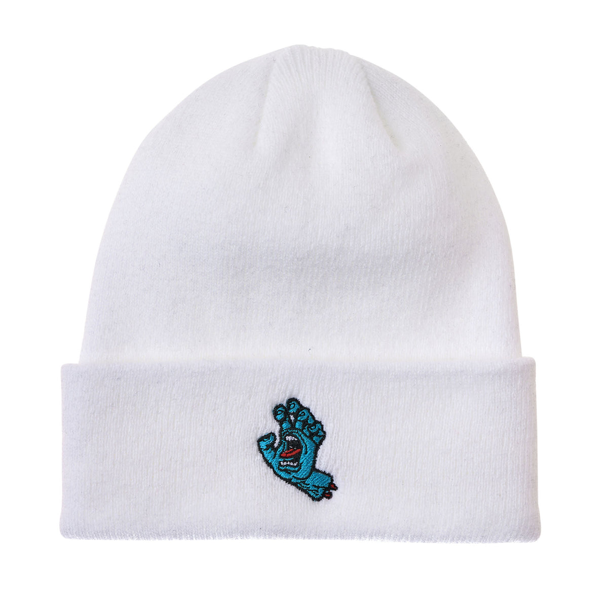 Santa Cruz Screaming Hand Beanie Long Shoreman White – Skateworks