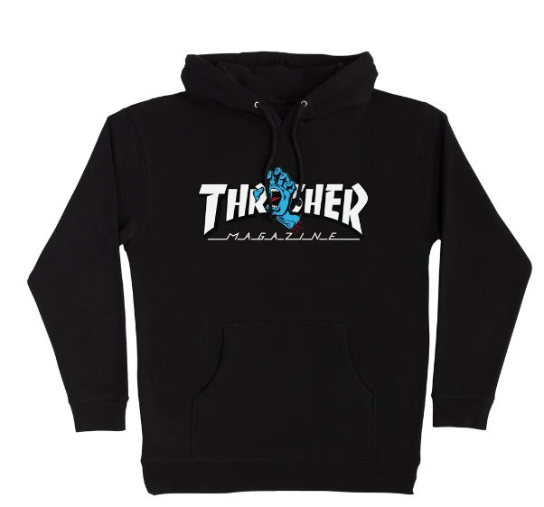 Santa Cruz X Thrasher Screaming Hand P/O Hoodie Black – Skateworks